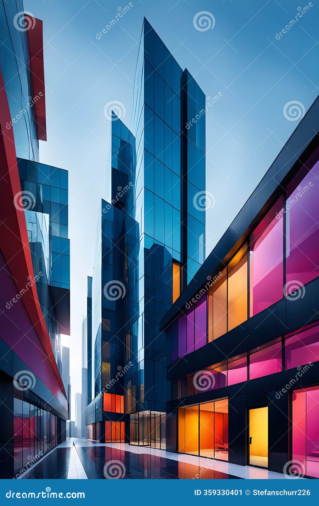 Minimalist Architectural Rendering of Modern Buildings in Simple and ...