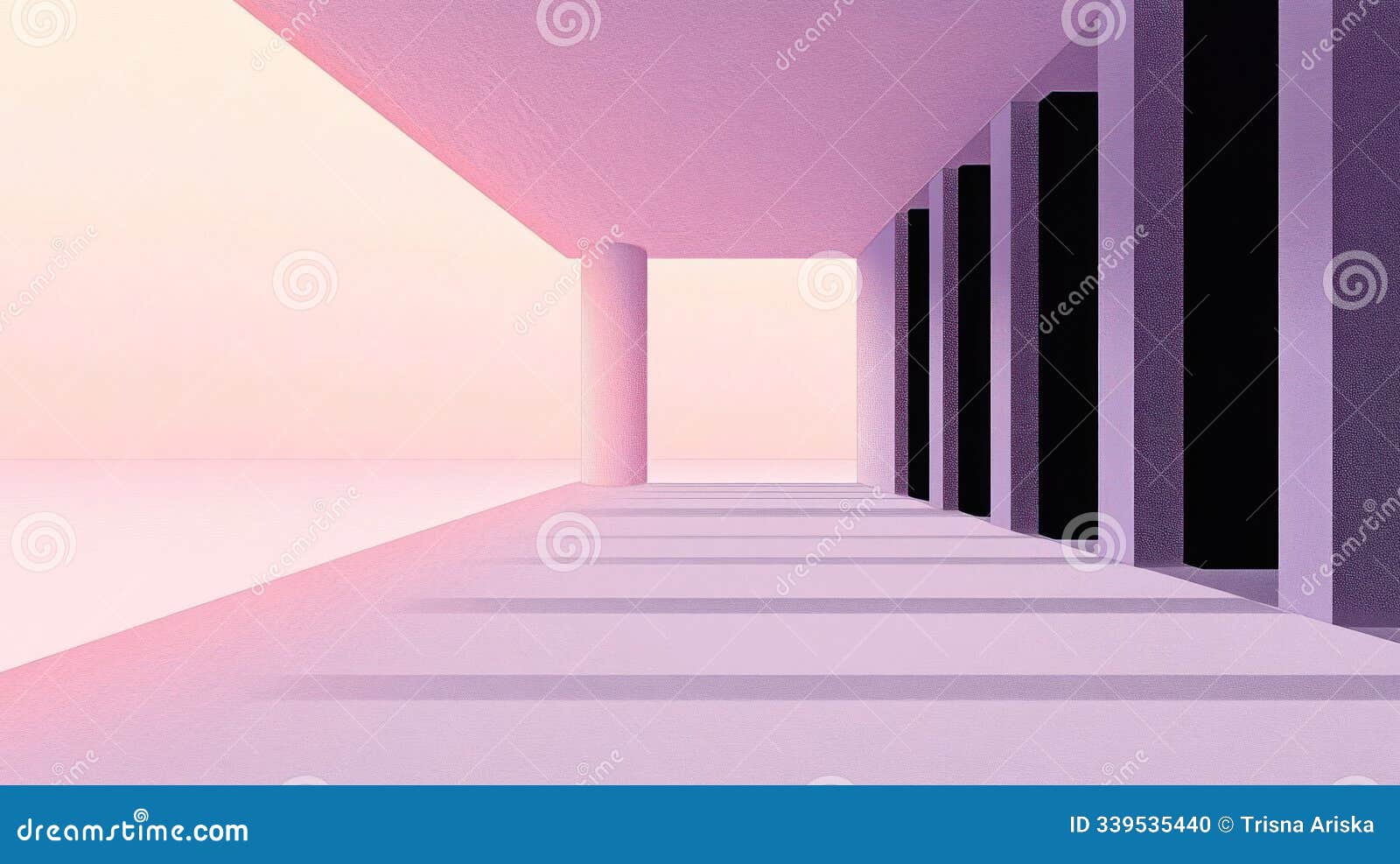 A Minimalist Architectural Space with Soft Pastel Colors and Geometric ...