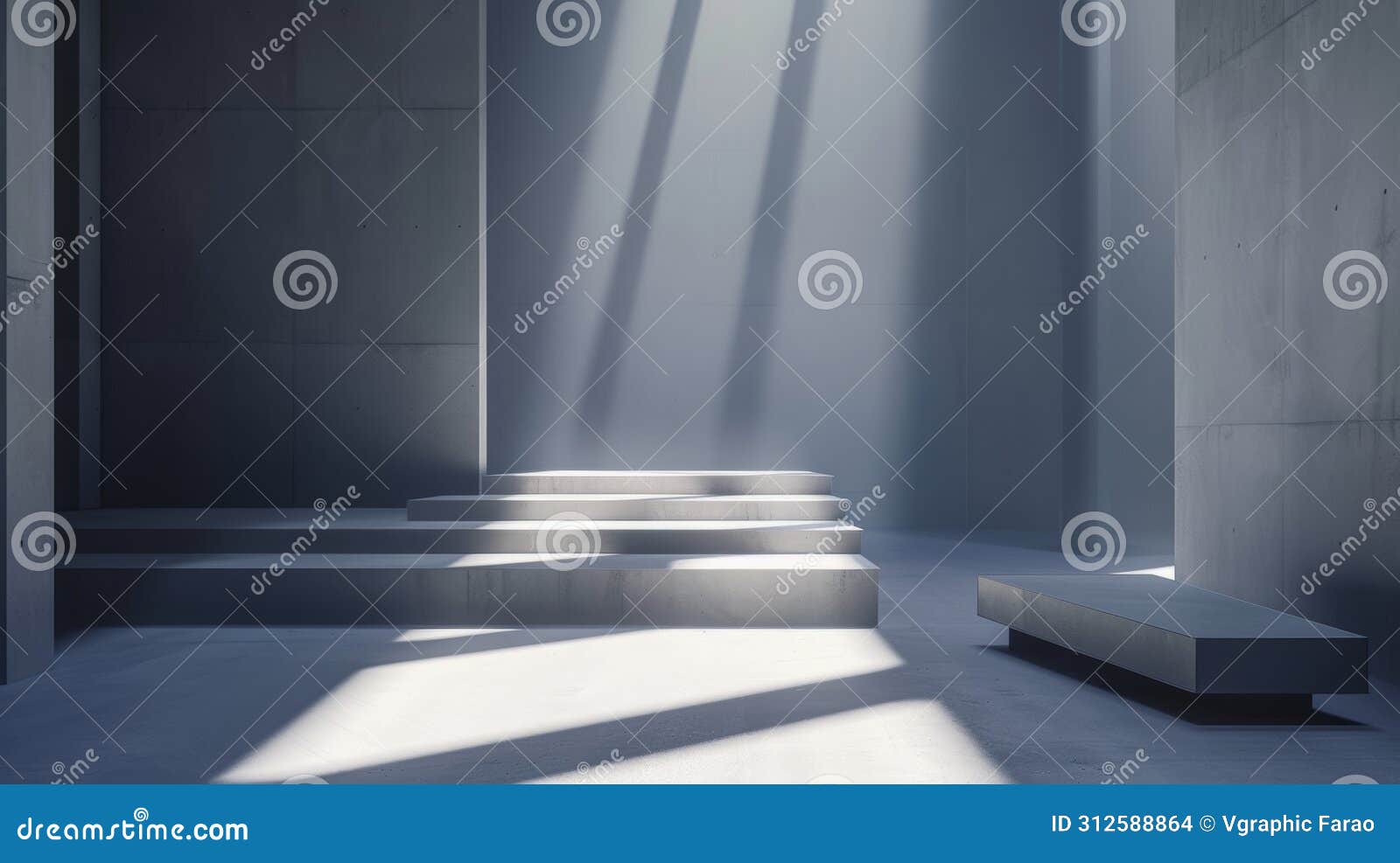 Minimalist Architecture with Dramatic Sunlight and Shadows Stock Photo ...