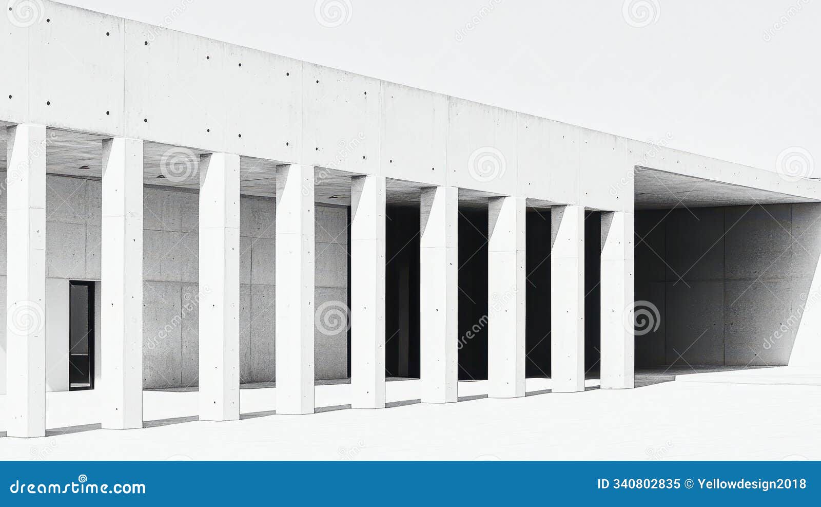 Minimalist Architecture with Modern Concrete Pillars and Geometric ...