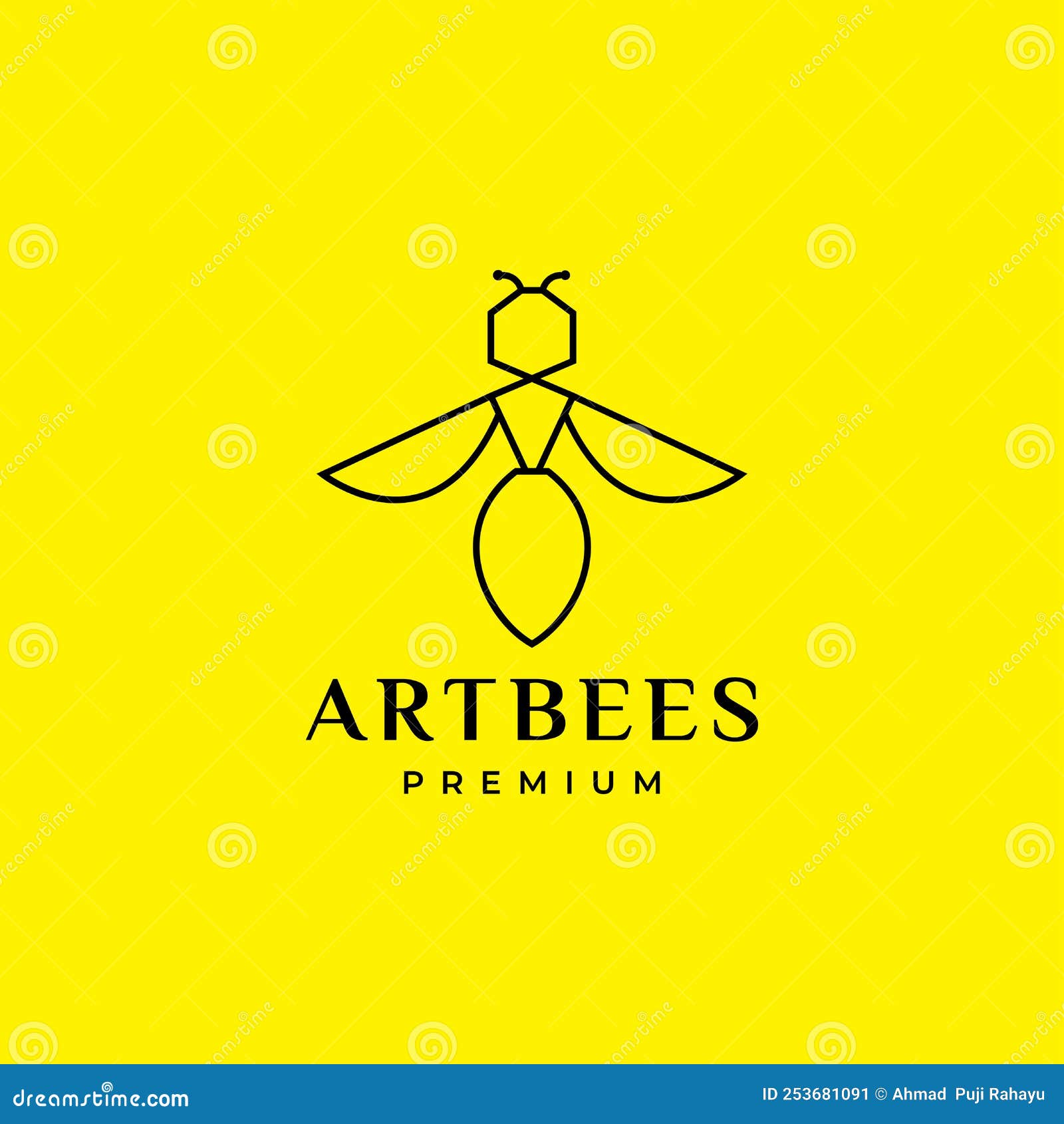 Minimalist Art Bee Line Modern Logo Design Stock Vector - Illustration ...