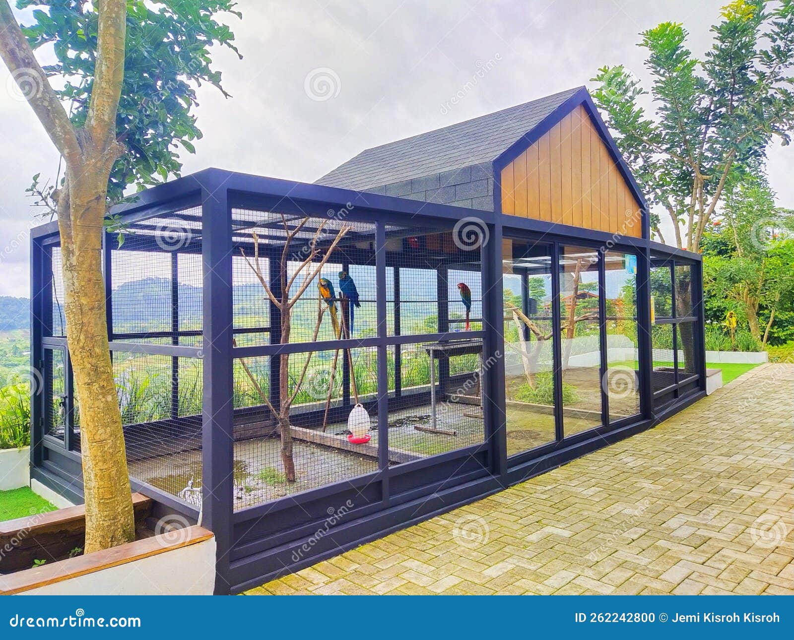 Minimalist Aviary Design in the Nice Funtastic Park Cianjur Stock Photo ...