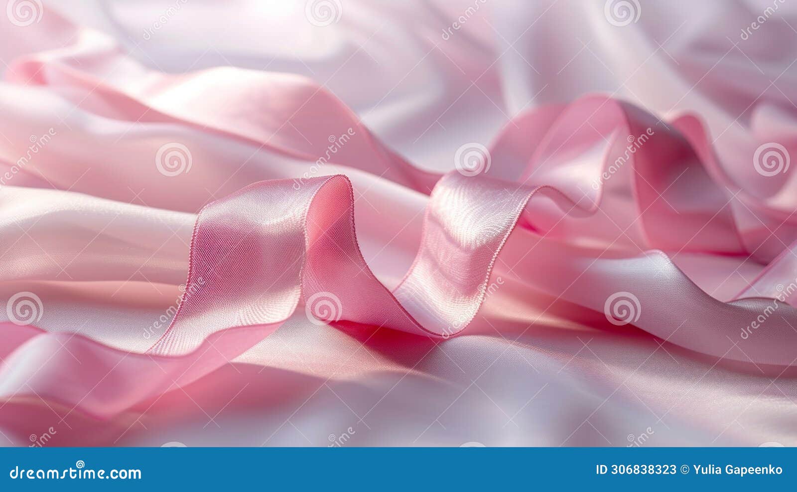 Minimalist Backdrop Featuring a Soft Pink Ribbon, Exuding Elegance and ...