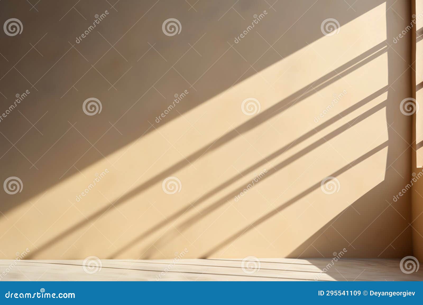 Minimalist Background With Beige Room Interior, Shadows On The Walls ...