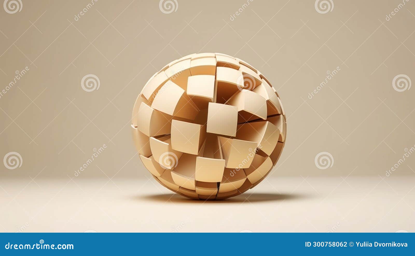 Minimalist Background Design with Futuristic Beige Sphere on Light ...