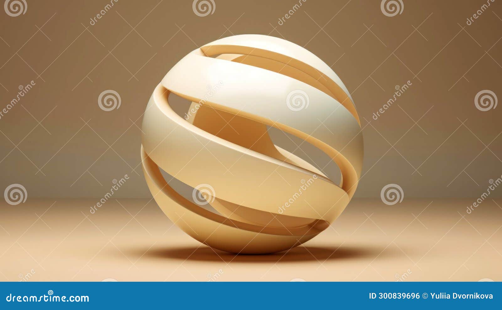 Minimalist Background Design with Futuristic Beige Sphere on Light ...