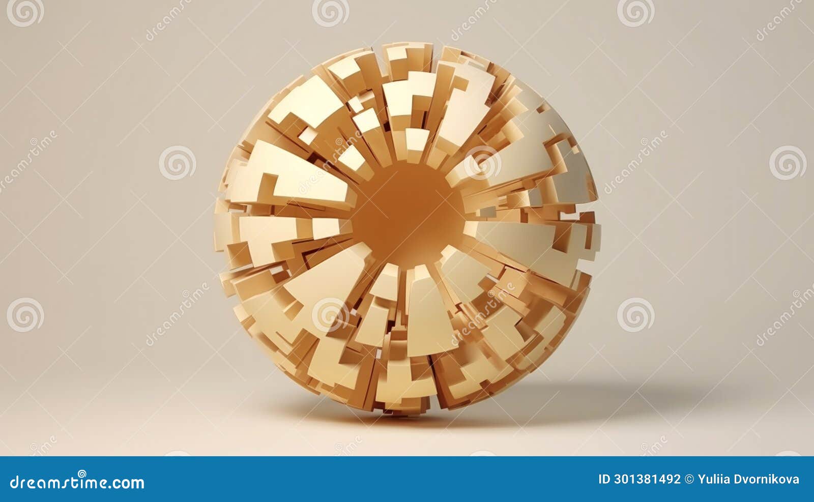 Minimalist Background Design with Futuristic Beige Sphere on Light ...