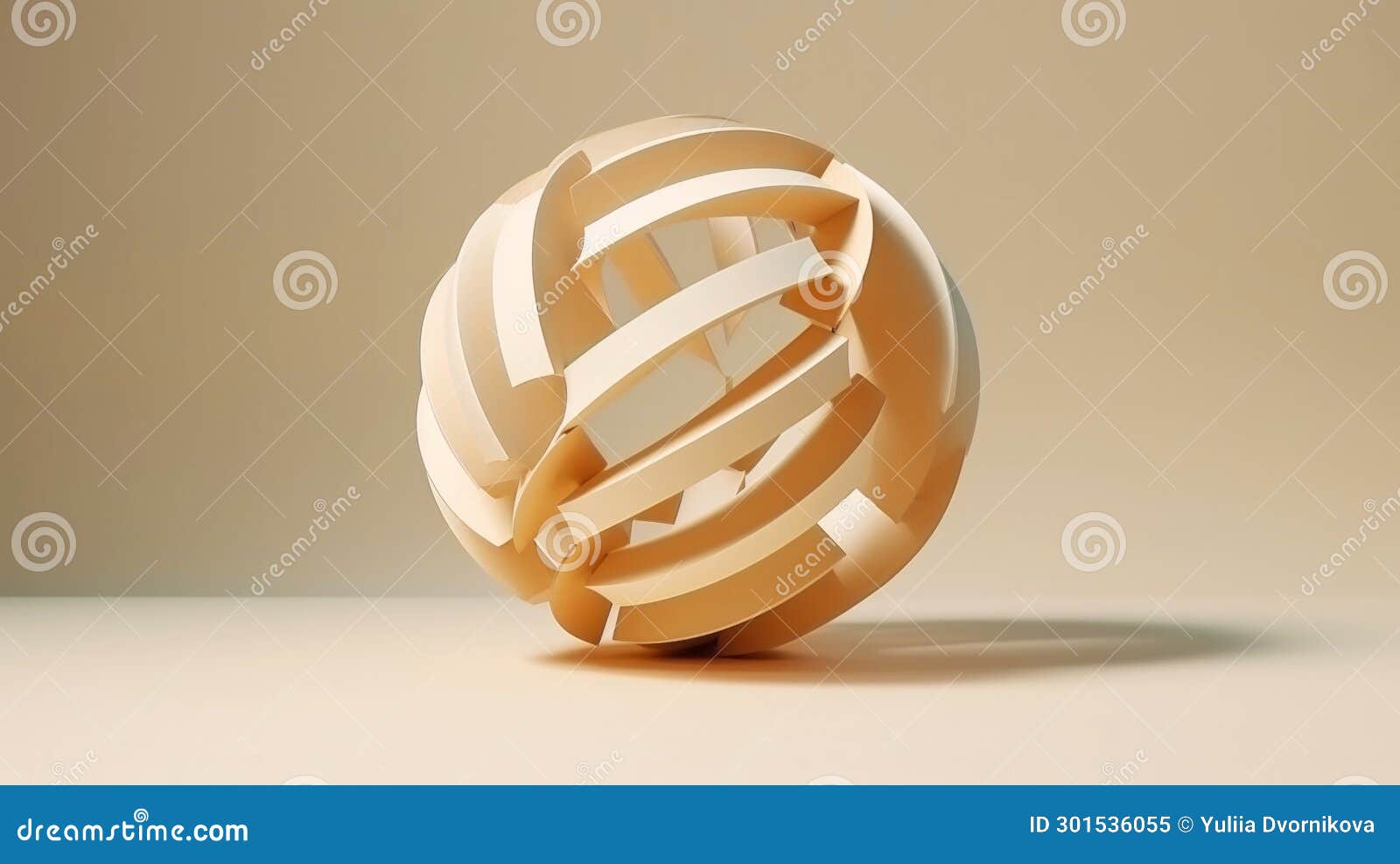 Minimalist Background Design with Futuristic Beige Sphere on Light ...