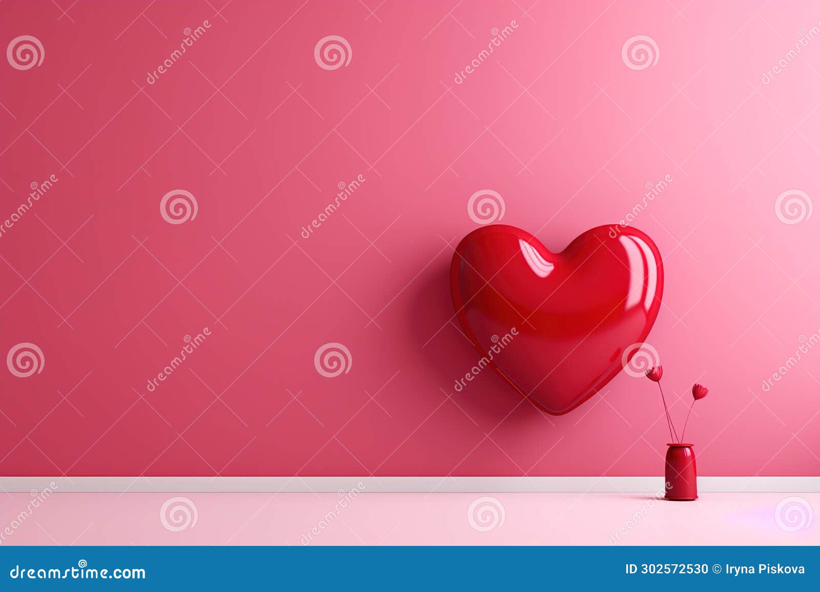 Minimalist Background with Hearts, Concept of Love and Romance AI ...