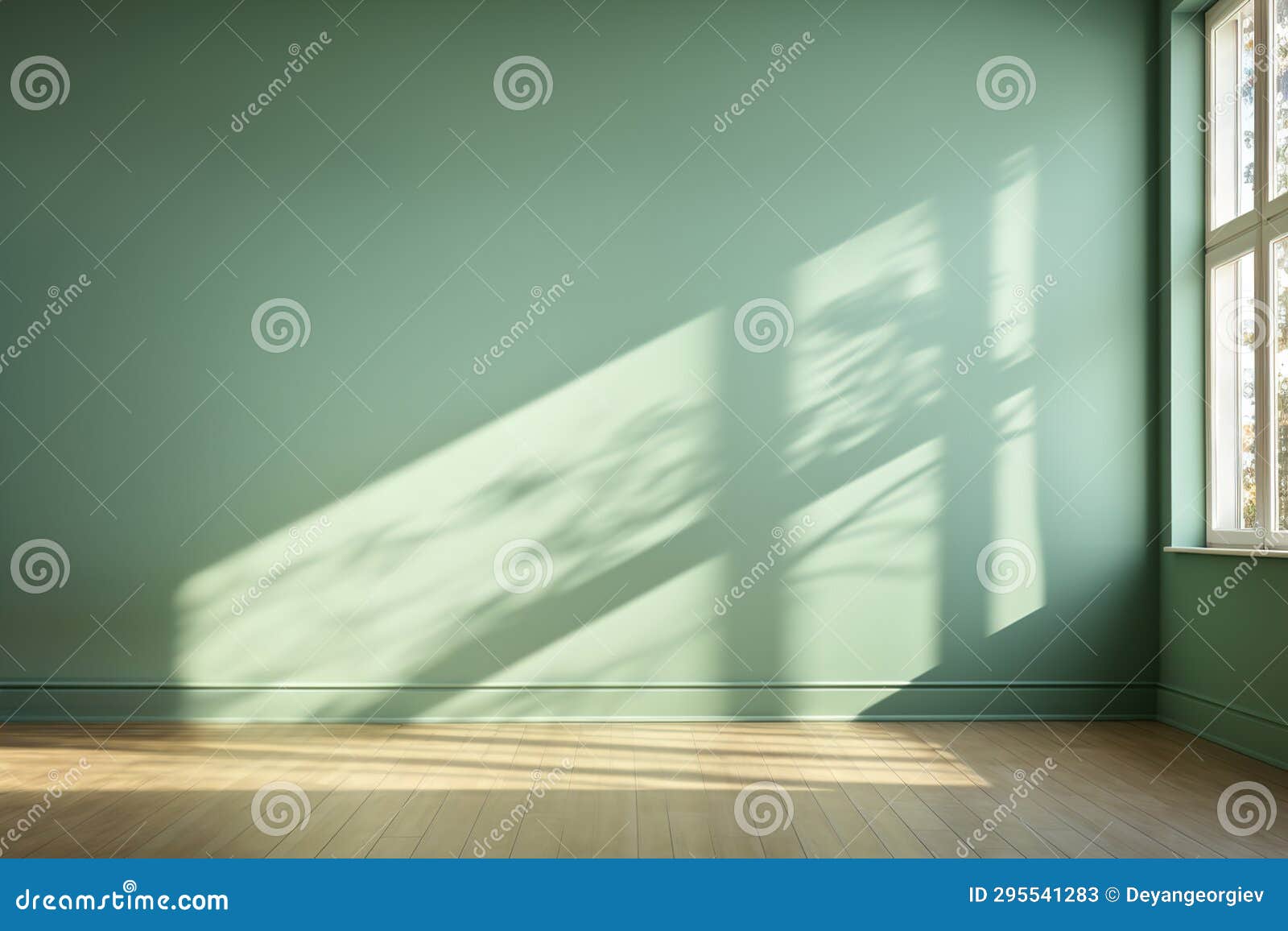 Minimalist Background with Red Room Interior, Shadows on the Walls ...