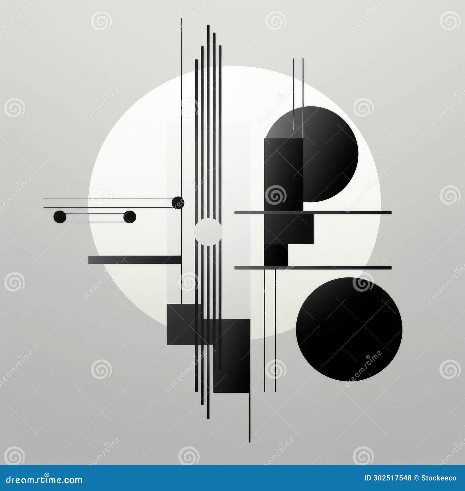 Minimalist Baroque: Abstract Design with Bauhaus Influence Stock ...