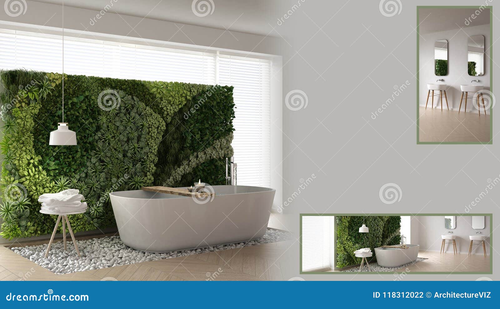 Minimalist Bathroom Presentation with Copy Space and Details Closeup ...