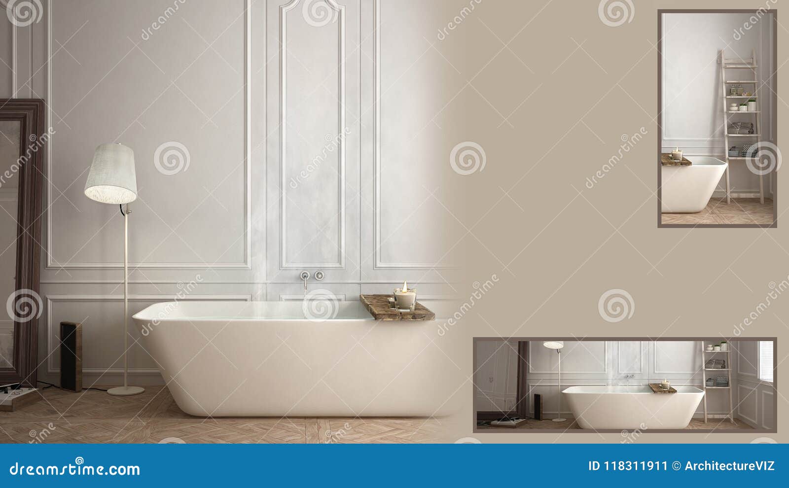 Minimalist Bathroom Presentation with Copy Space and Details Closeup ...