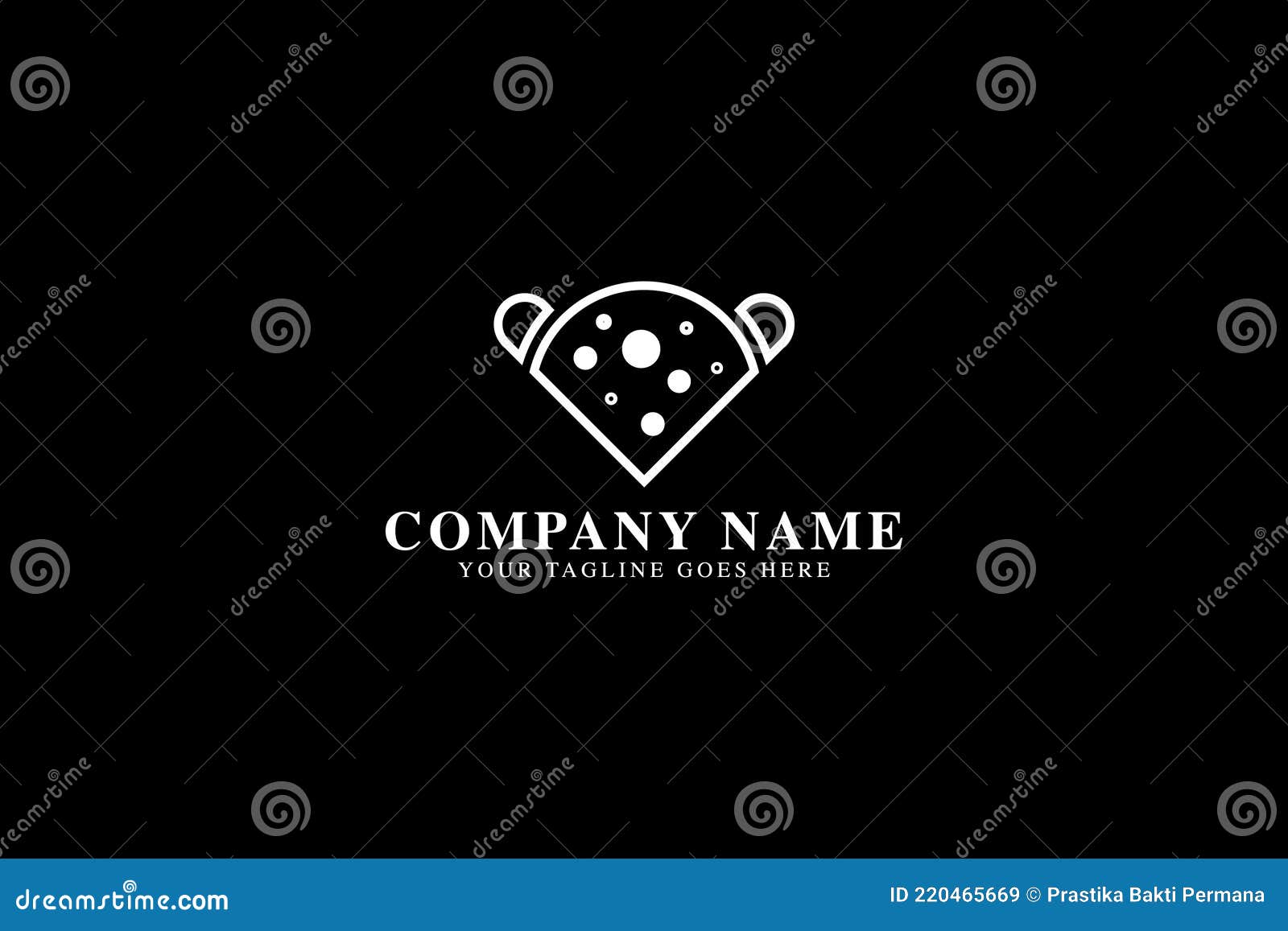 Minimalist Bear Pizza Monoline Logo Design Stock Vector - Illustration ...