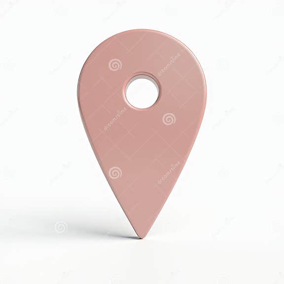A Minimalist Beige Map Pin Icon on a Plain White Background. Stock ...