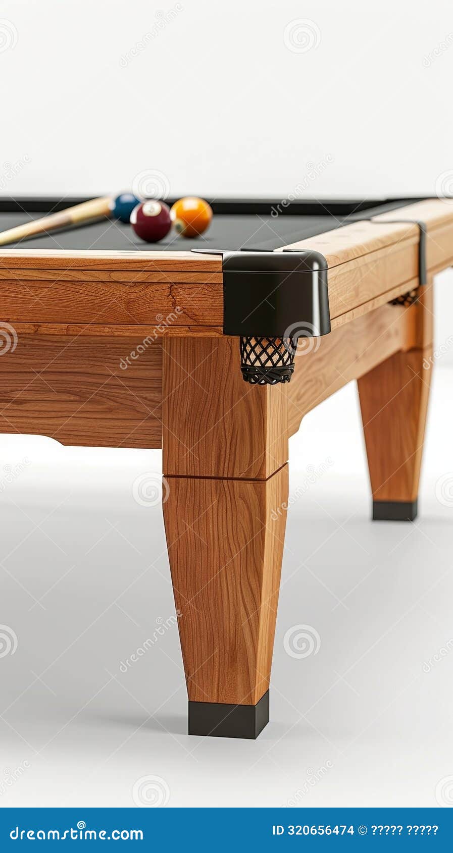 Minimalist Billiard Table With Balls And Cues On White Background ...