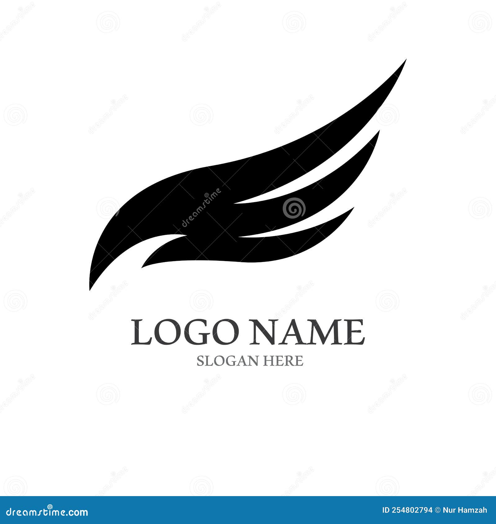 Minimalist Bird Wings Logo. Easy Editing of Template Vector ...