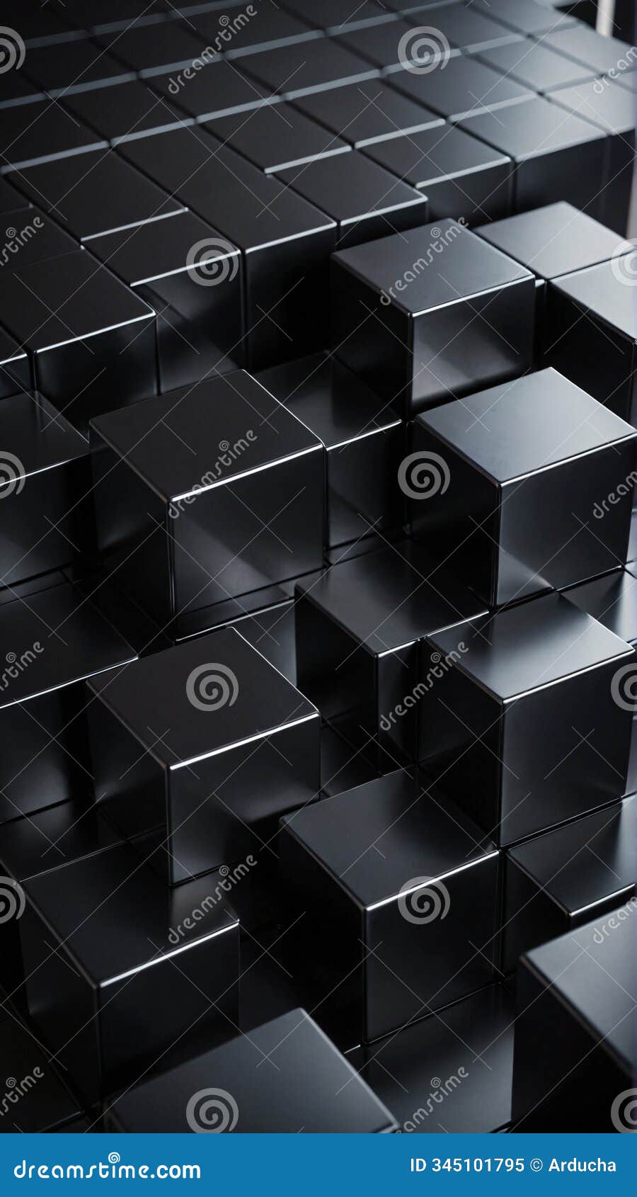 Minimalist Black Cubic Pattern with 3D Effect for Modern Industrial ...