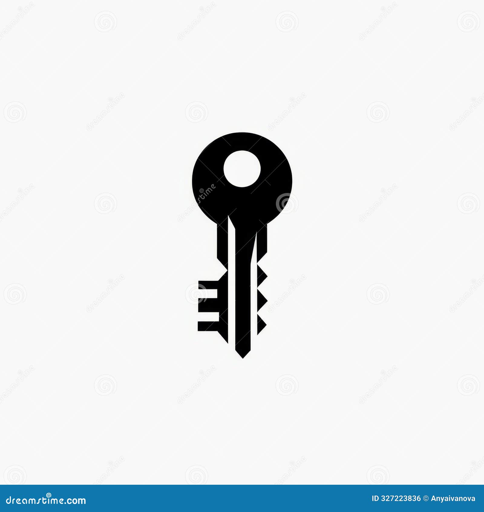 Minimalist Black Key on White Background for Security and Lock Concept ...