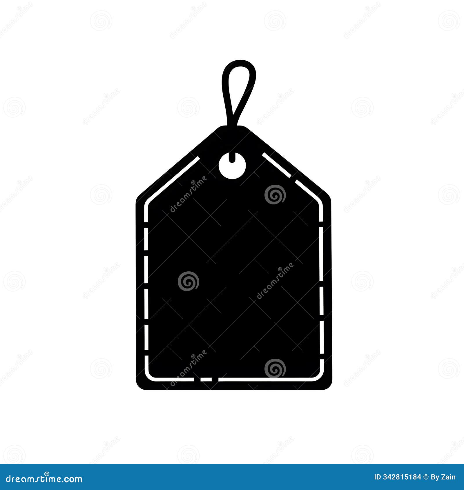 Minimalist Black Price Tag Icon with String White Background Stock ...