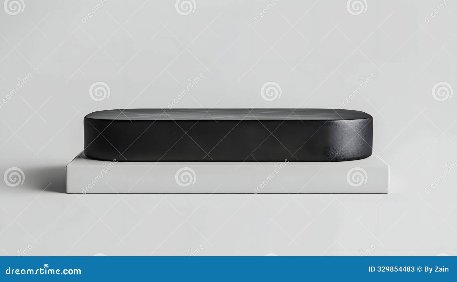 Minimalist Black Rectangular Platform Against Clean Background in ...