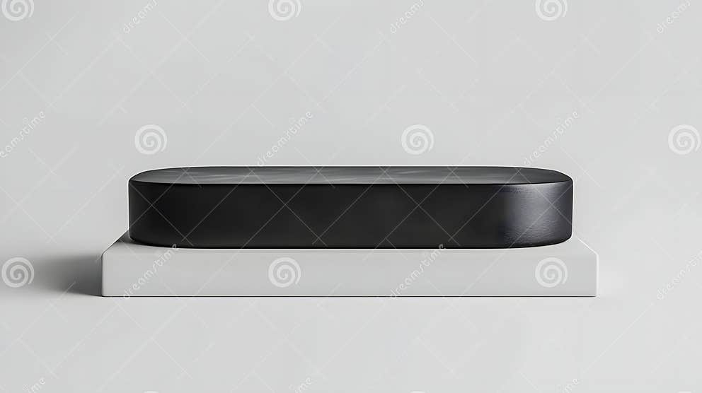 Minimalist Black Rectangular Platform Against Clean Background in ...
