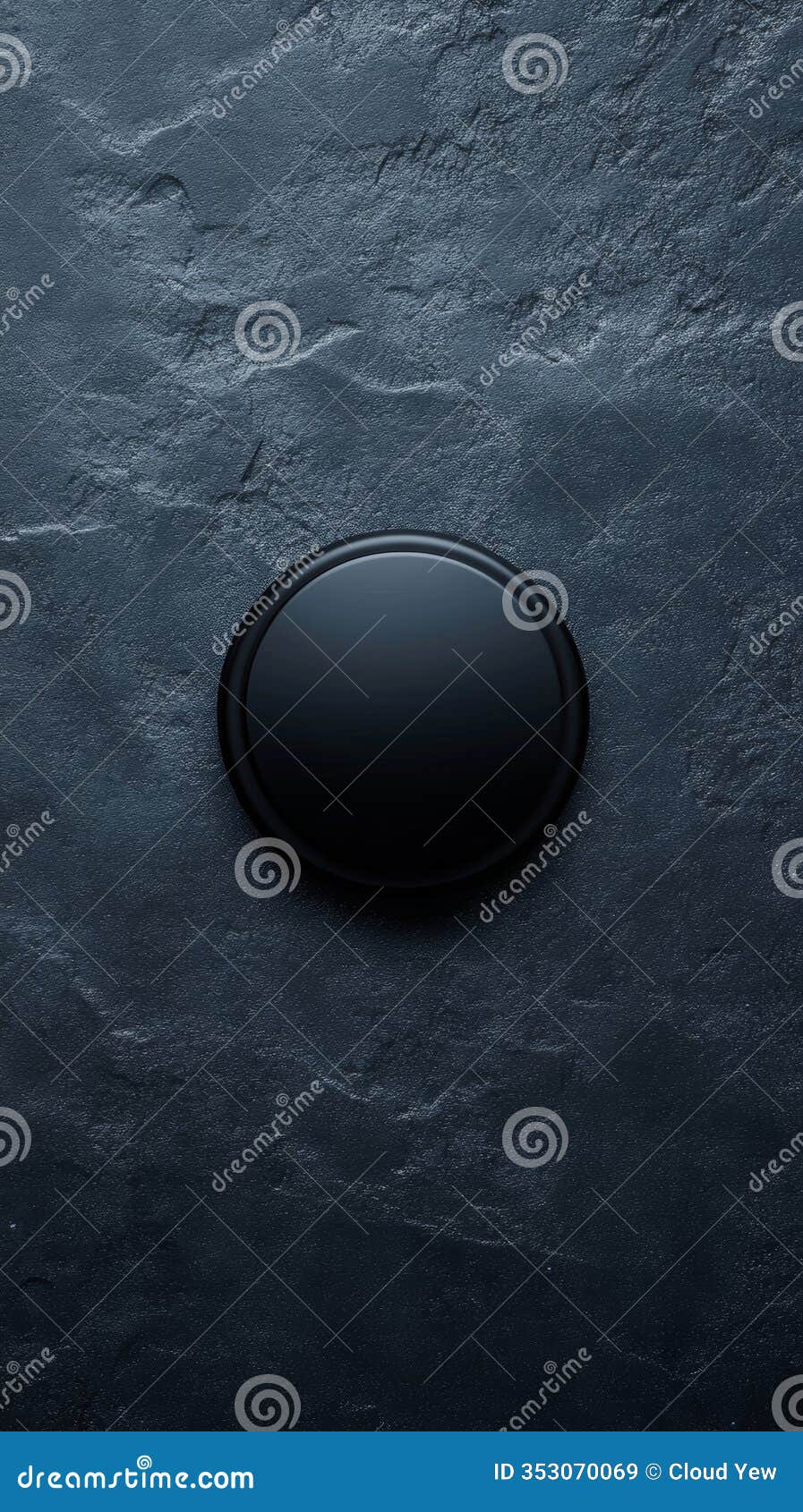 Minimalist Black Round Object on Dark Textured Surface for Modern ...
