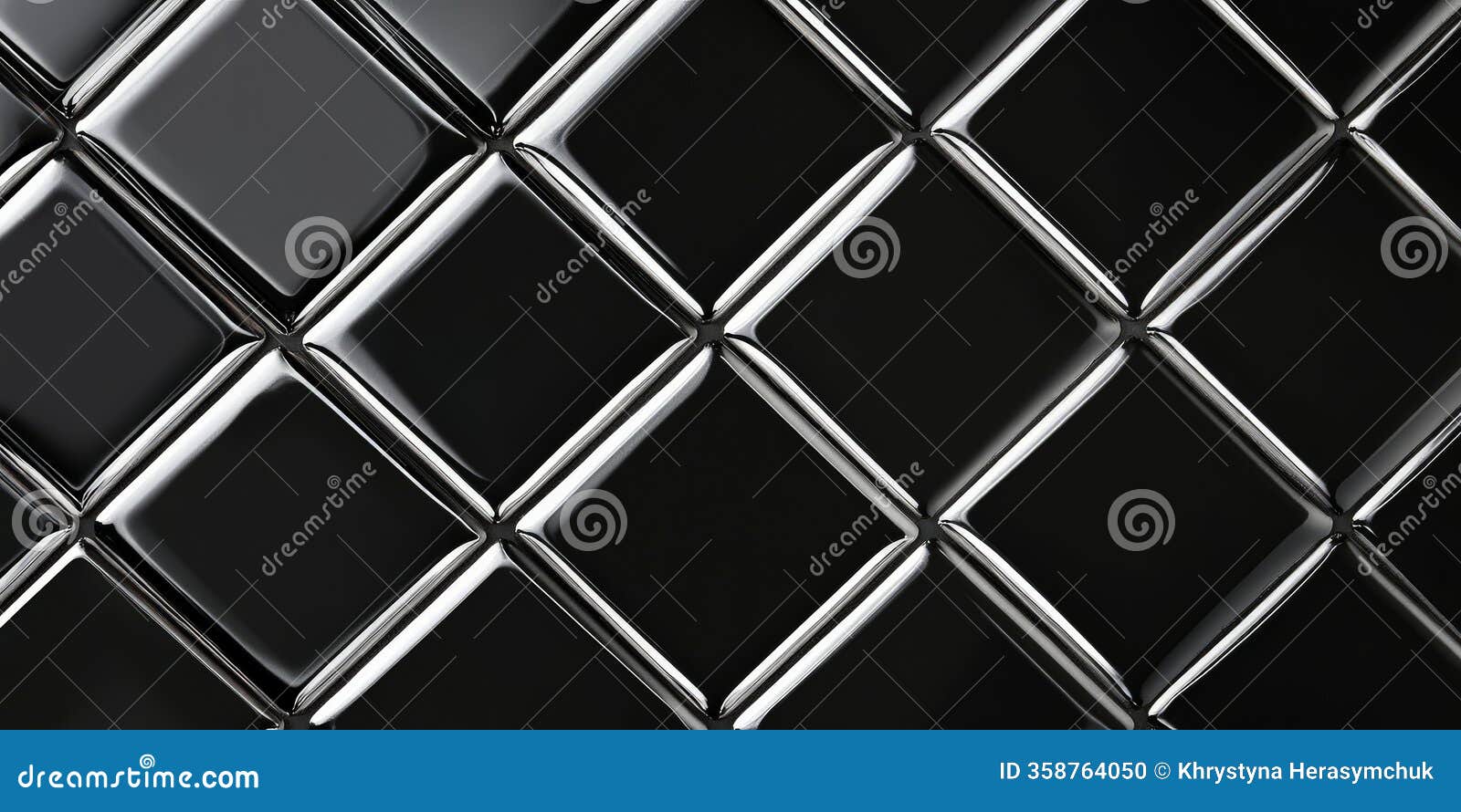 Minimalist Black and Silver Grid Pattern with a Polished, Reflective ...