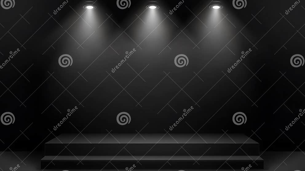 Minimalist Black Studio Backdrop with Focused Lighting Creating a ...