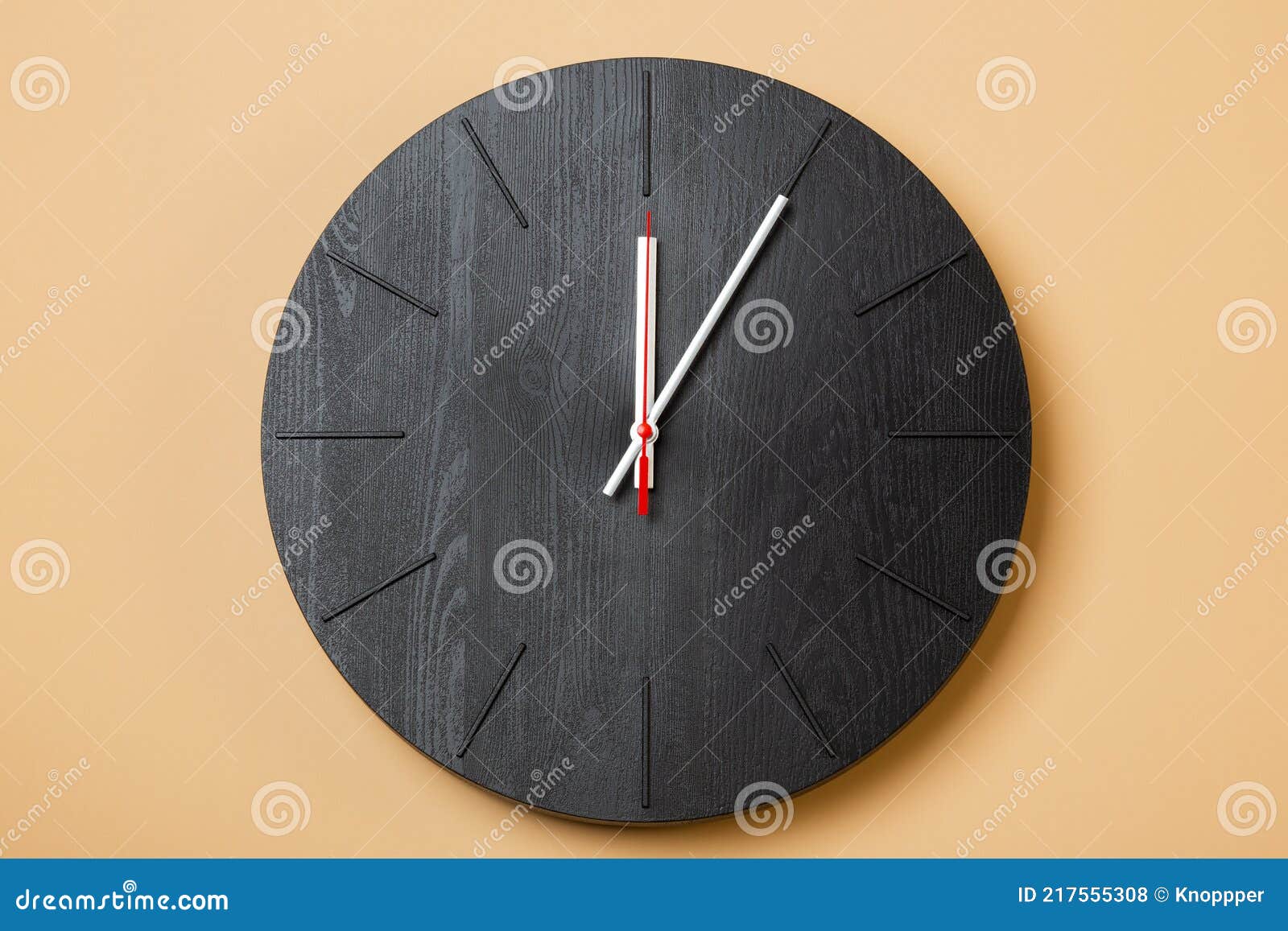 Minimalist Black Wall Clocks on Brown Background Stock Photo - Image of ...