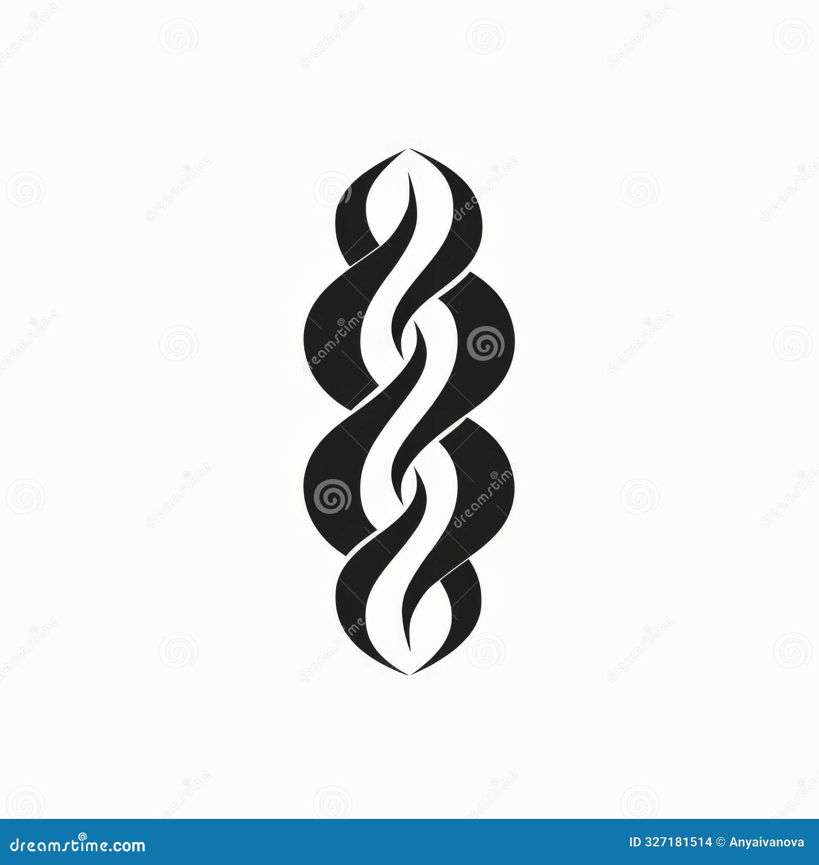 Minimalist Black and White Abstract Flame Symbol Illustration Stock ...