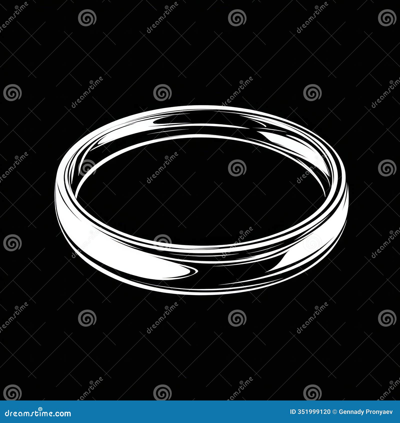 Minimalist Black and White Abstract Image of a Simple Circular Ring ...