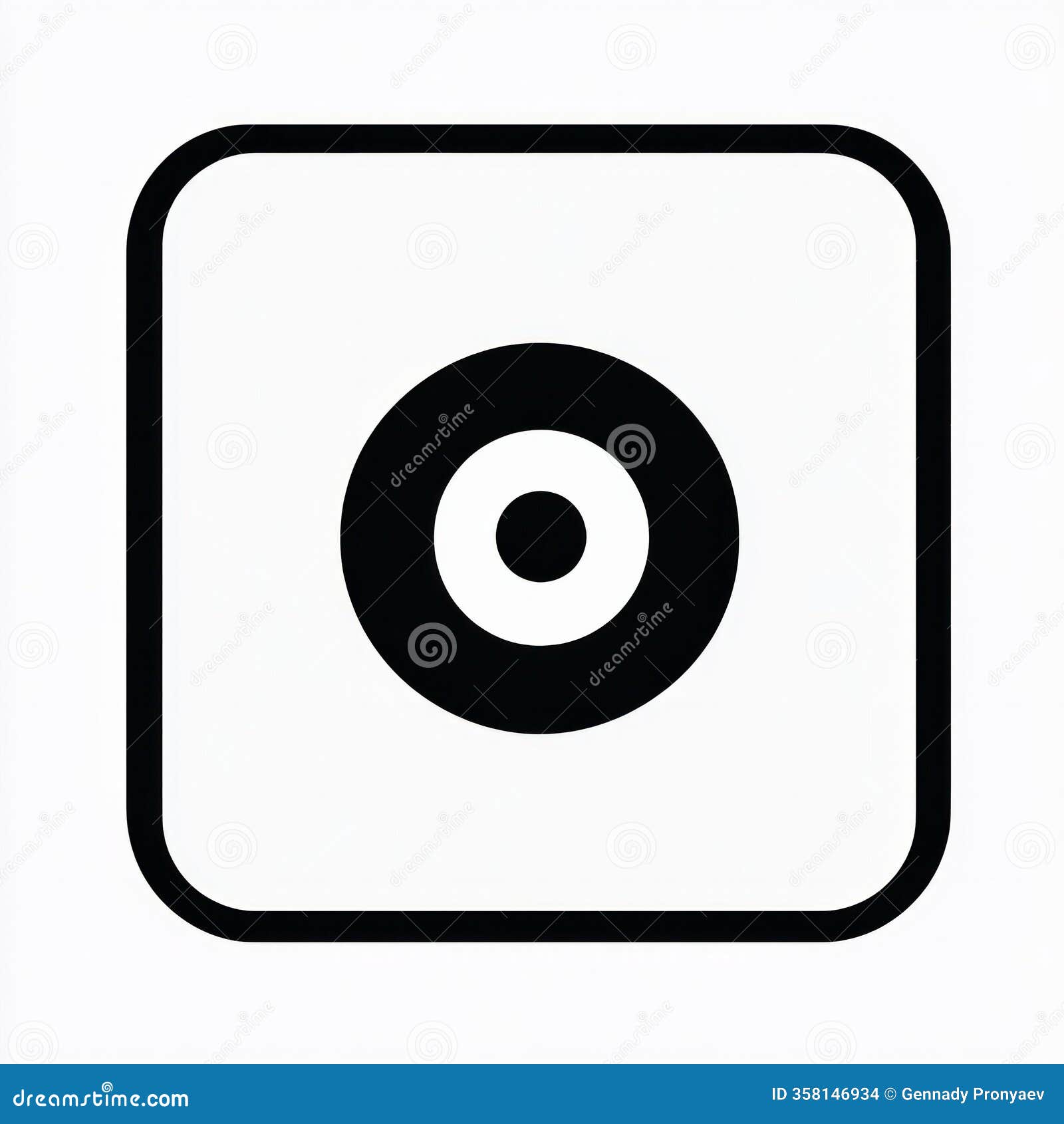 Minimalist Black and White Bullseye within Square Design Stock ...