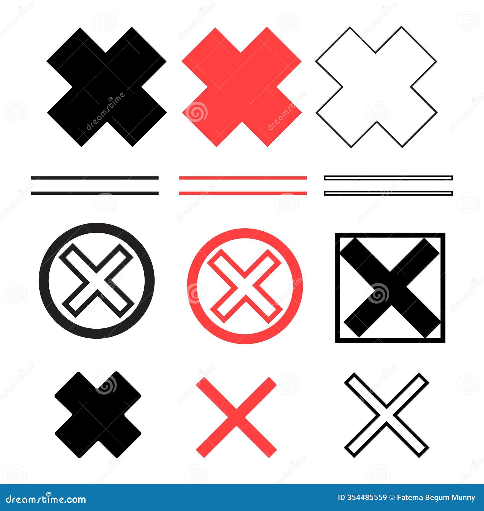Minimalist Black and White Grid Icons with Red Cross Centered Design ...