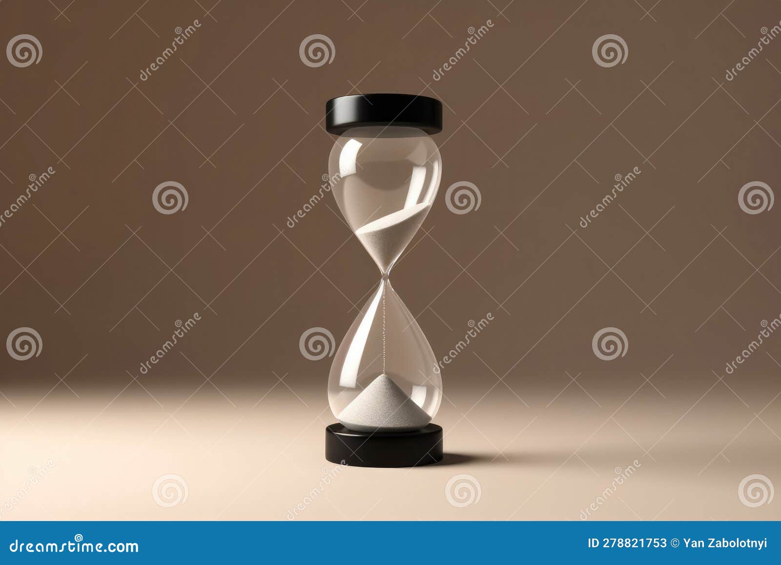 Minimalist Black And White Hourglass On A Gradient Backdrop Generative Ai Stock Illustration