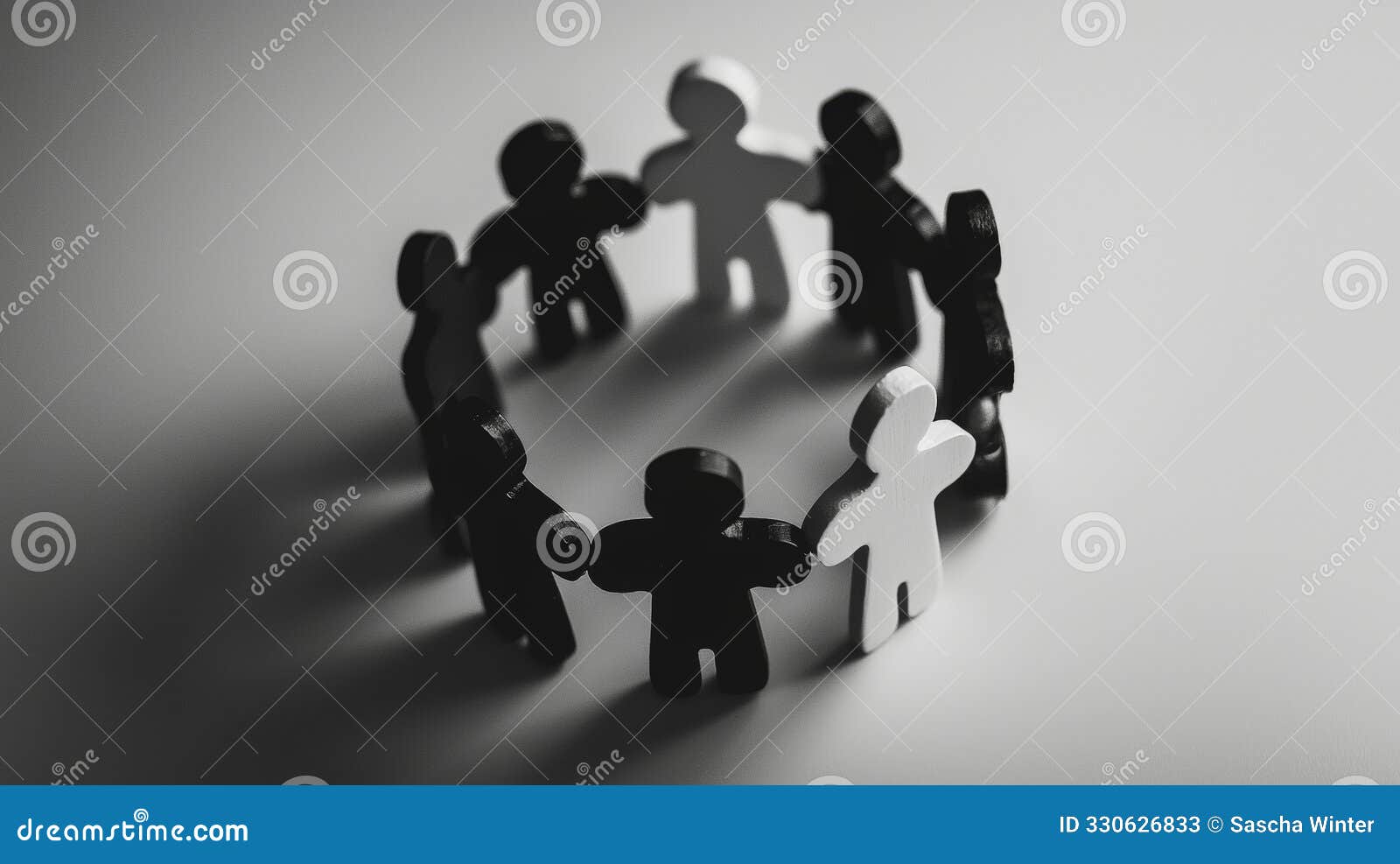 Unified Vision: Black and White Symbol of Business Teamwork. Generative ...