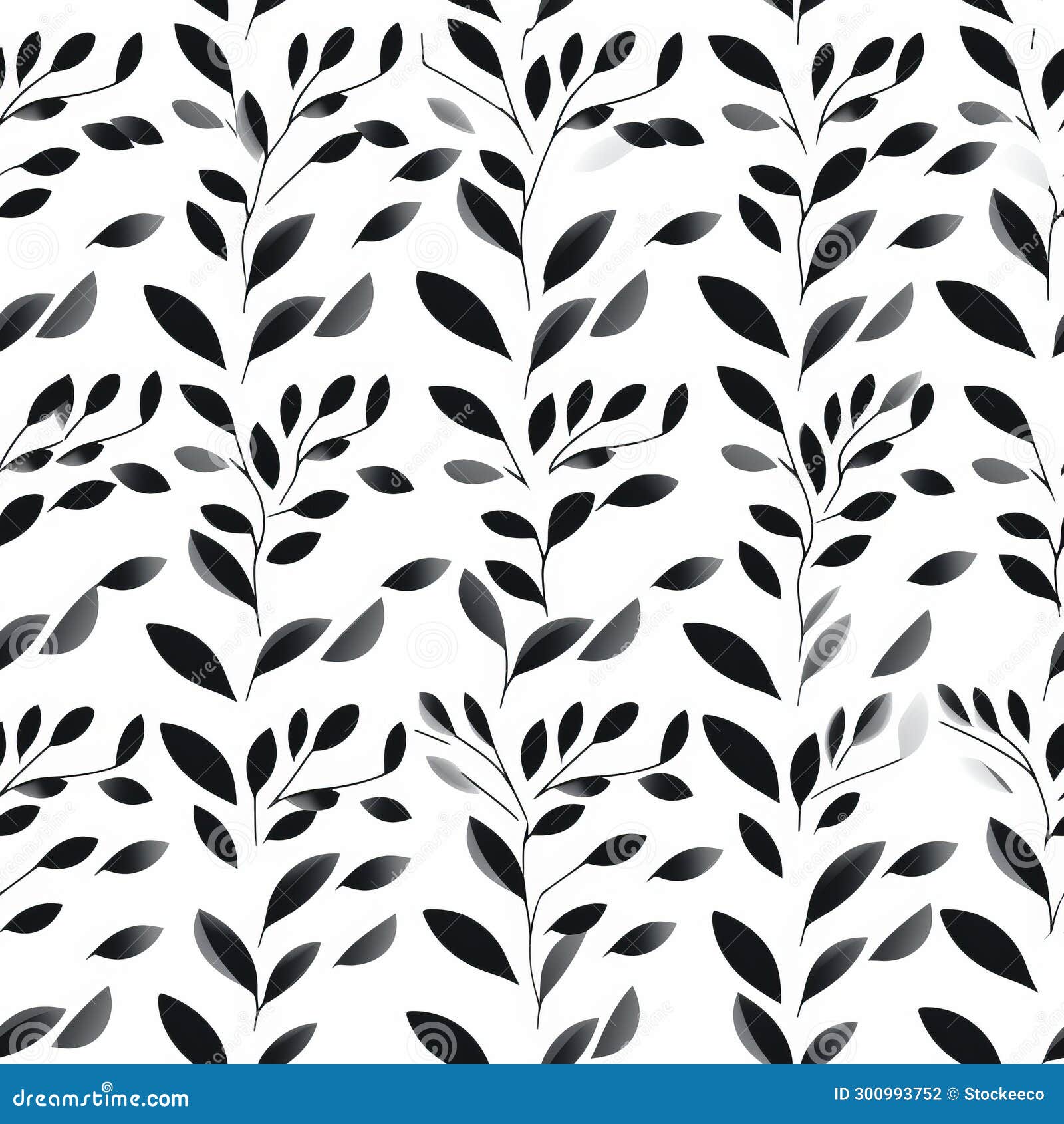 Minimalist Black and White Leaf Pattern Wallpaper Stock Illustration ...