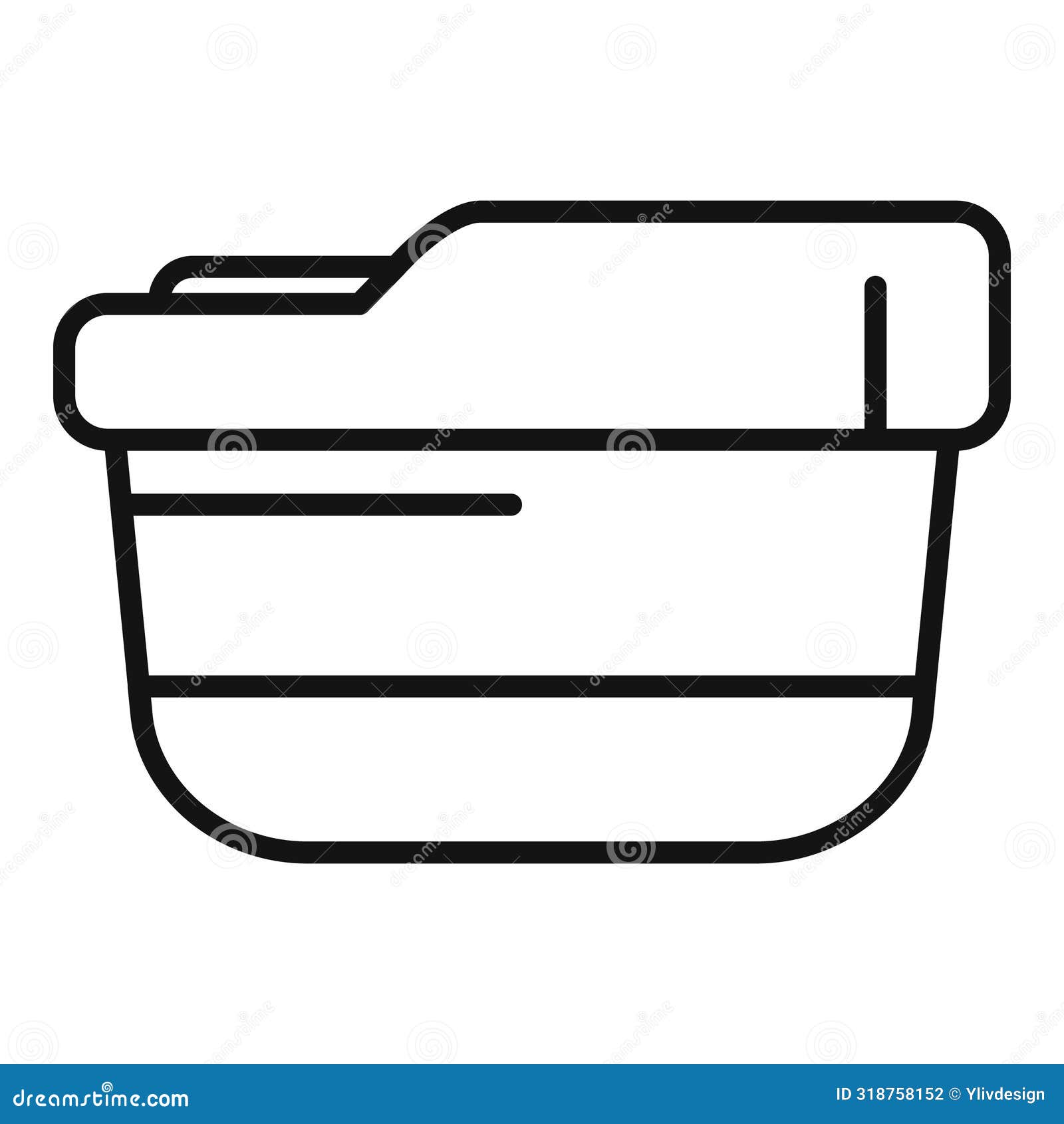 Line Art Illustration of an Empty Plastic Basin Stock Vector ...