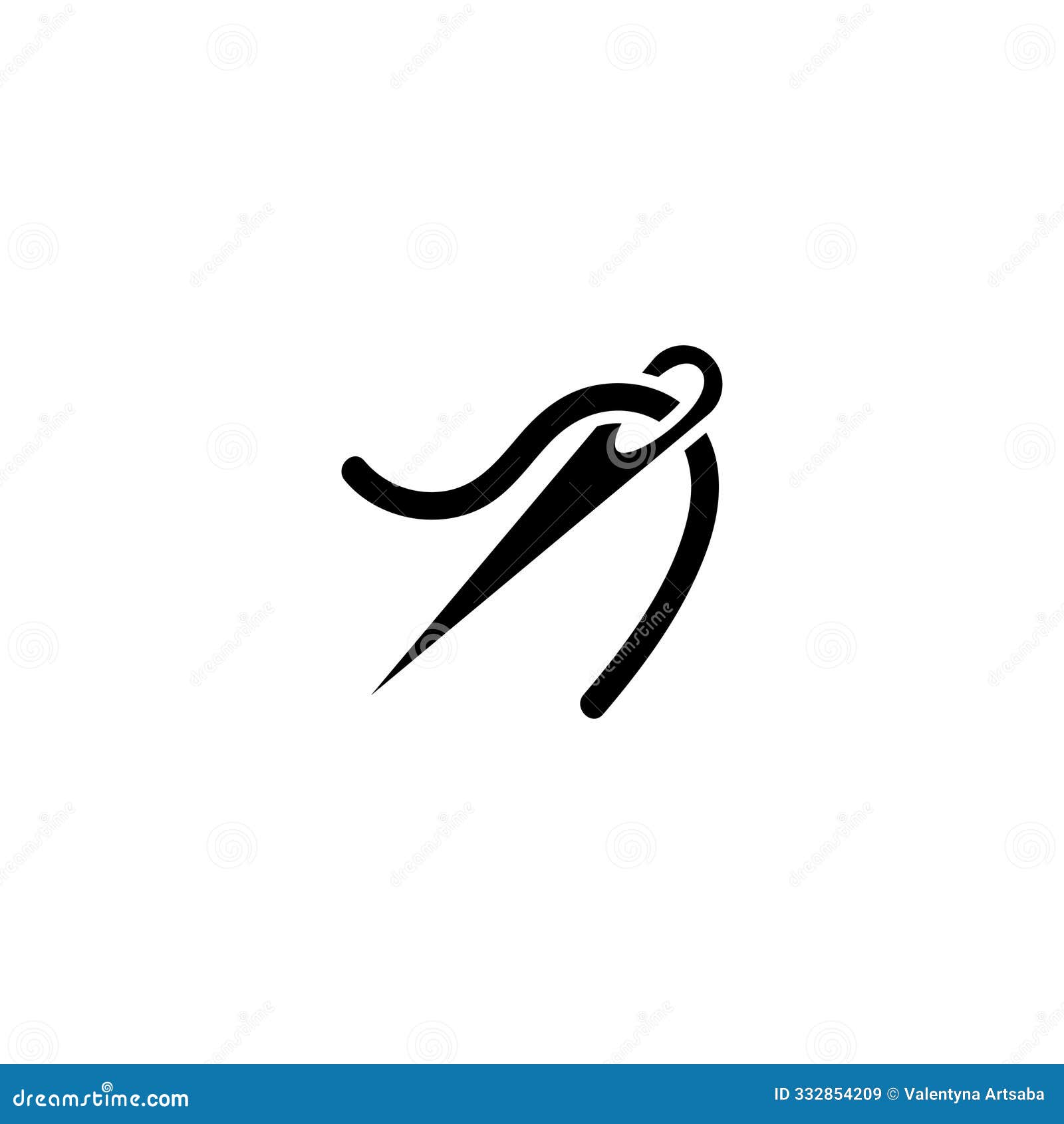 Minimalist Black and White Needle and Thread Icon, Perfect for Sewing ...