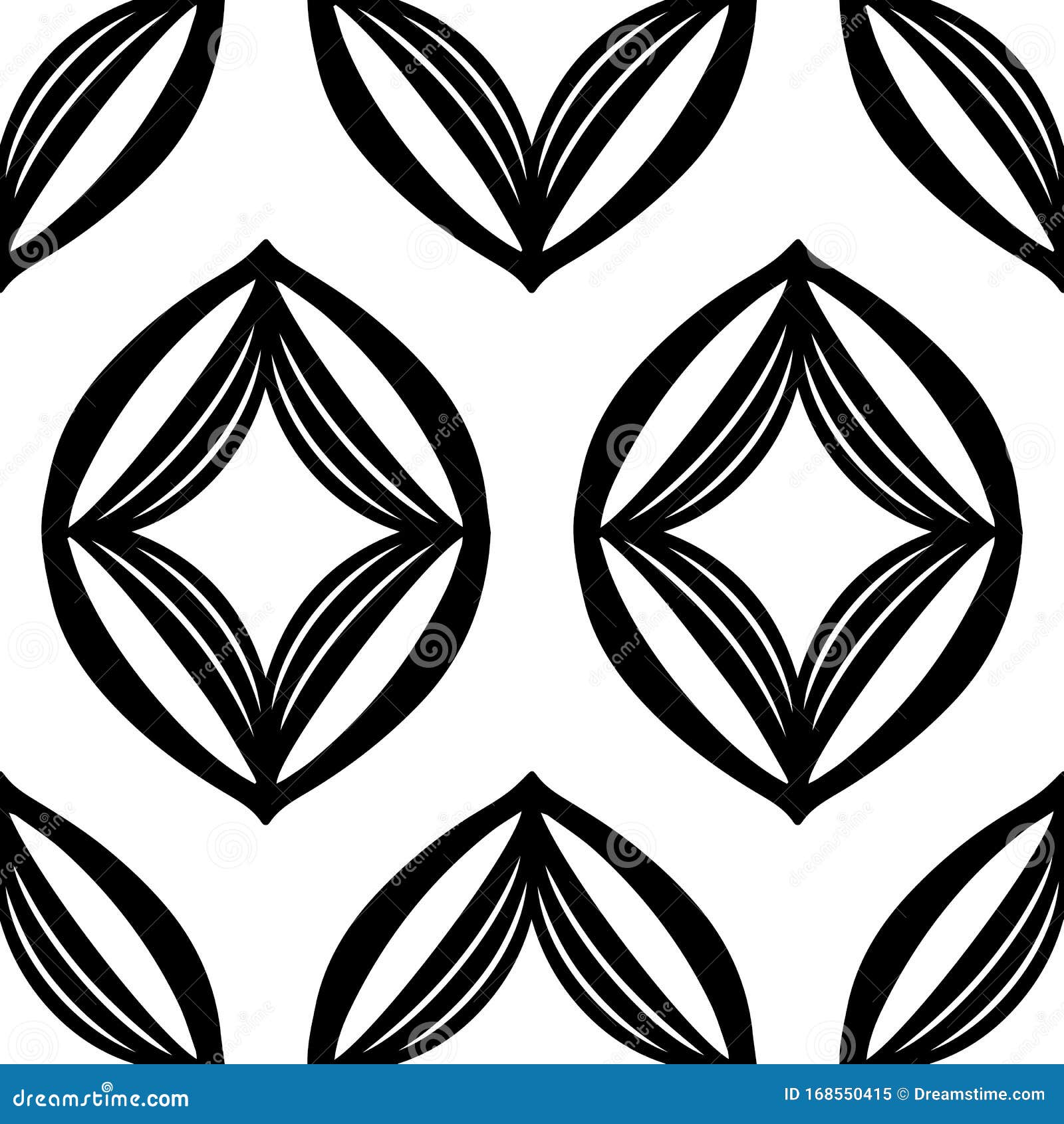 Minimalist Black and White Ogee Vector Seamless Pattern Stock Vector ...