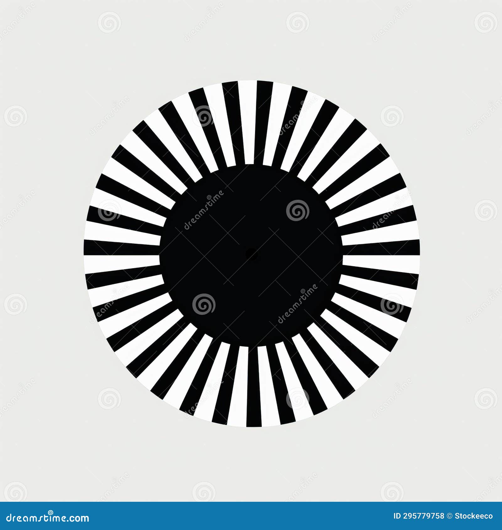 Minimalist Black and White Striped Circle Design for Punk Record Stock ...