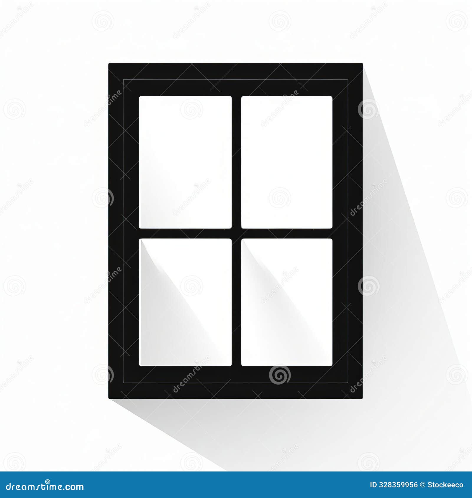 Minimalist Black Window Vector with Shadow - Cabincore Style Stock ...