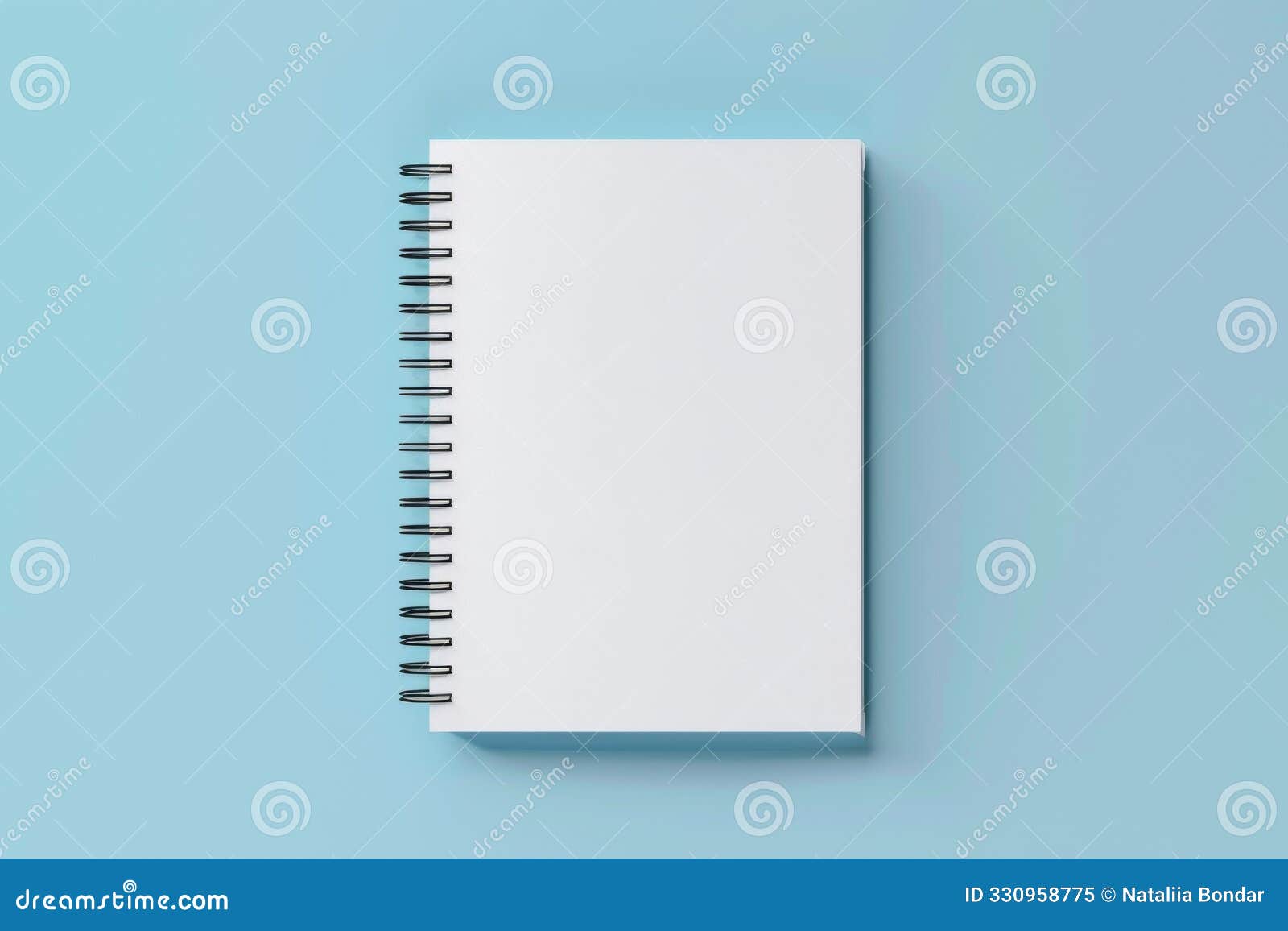 Minimalist Blank Notebook with Spiral Binding for Mockup Designs Stock ...