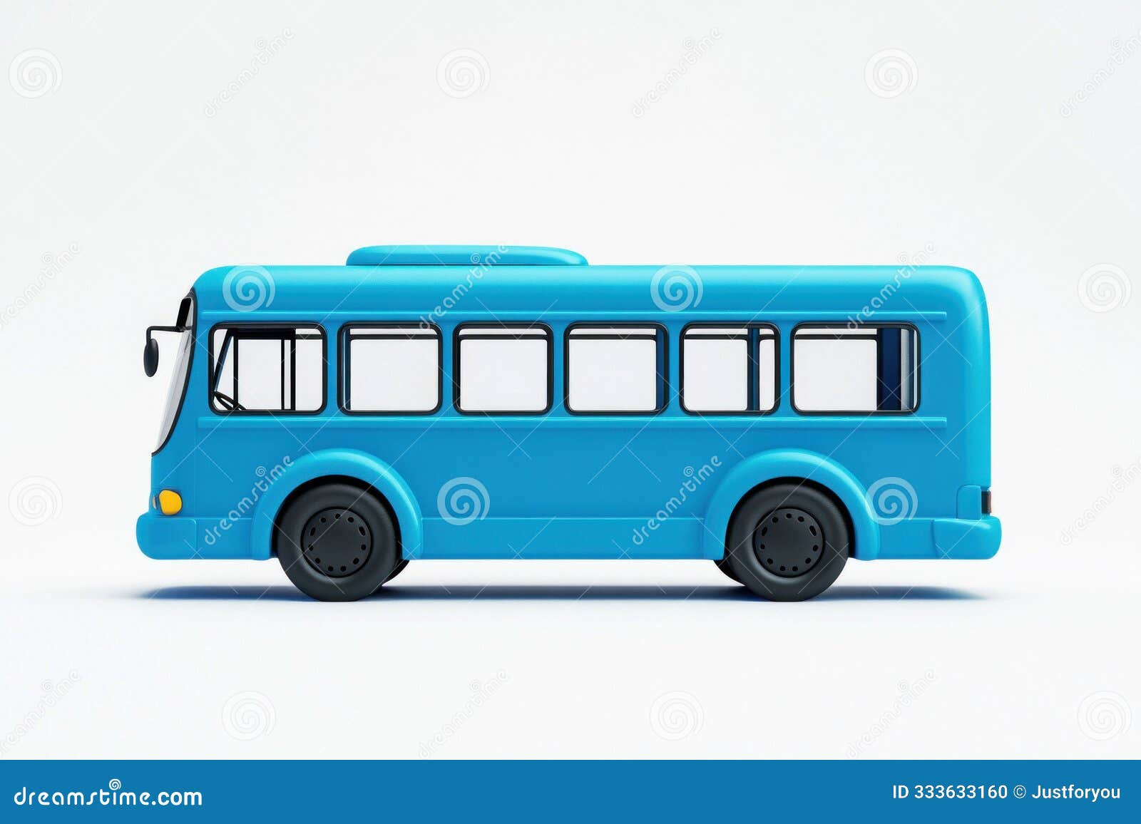 Minimalist Blue Bus on a White Background Stock Illustration ...