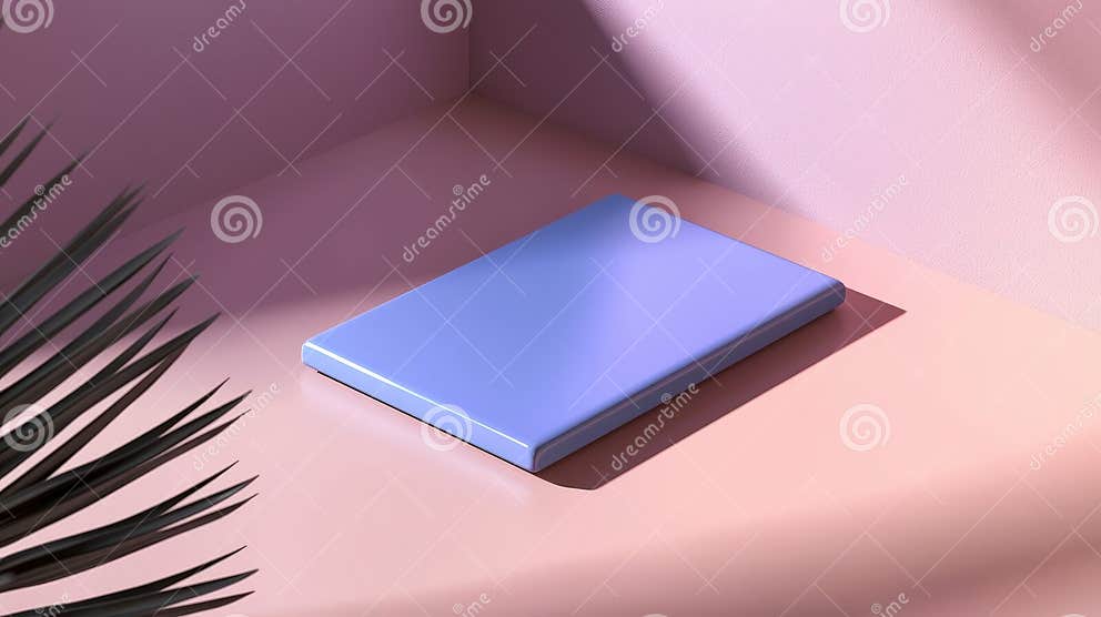 Minimalist Blue Notebook Mockup Template in Modern Studio with Soft ...