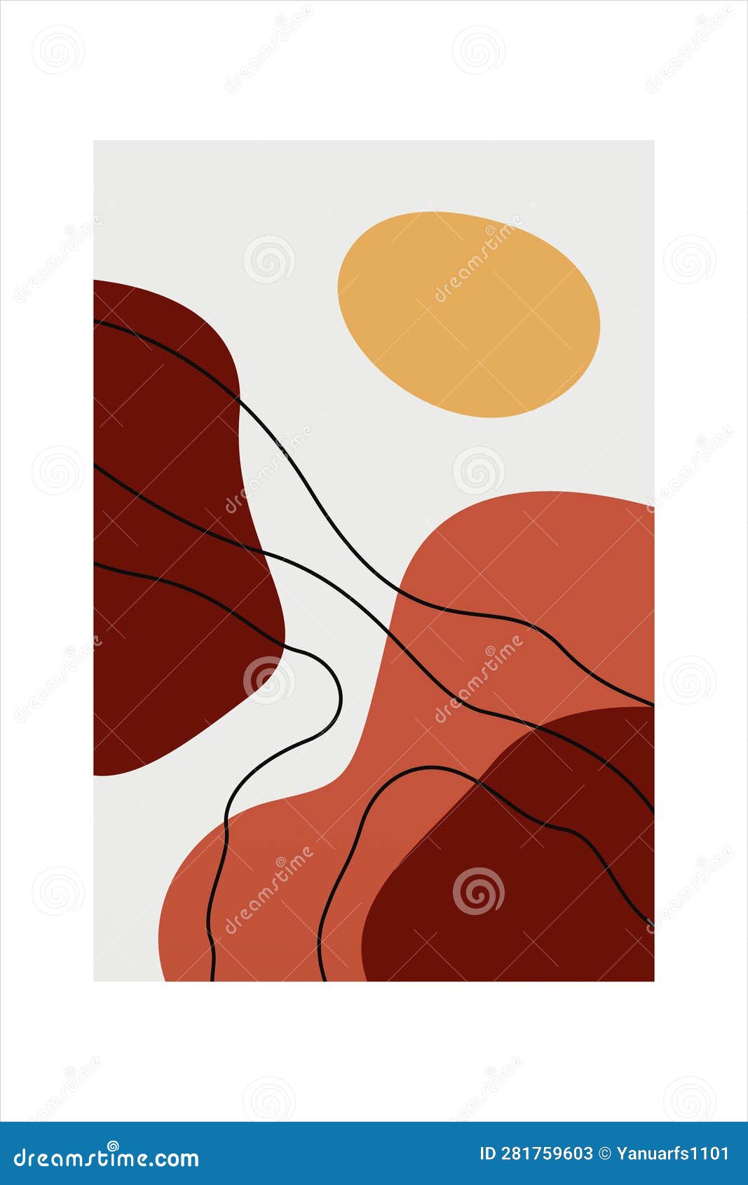 Minimalist Wall Art Bohemian Background Stock Illustration ...