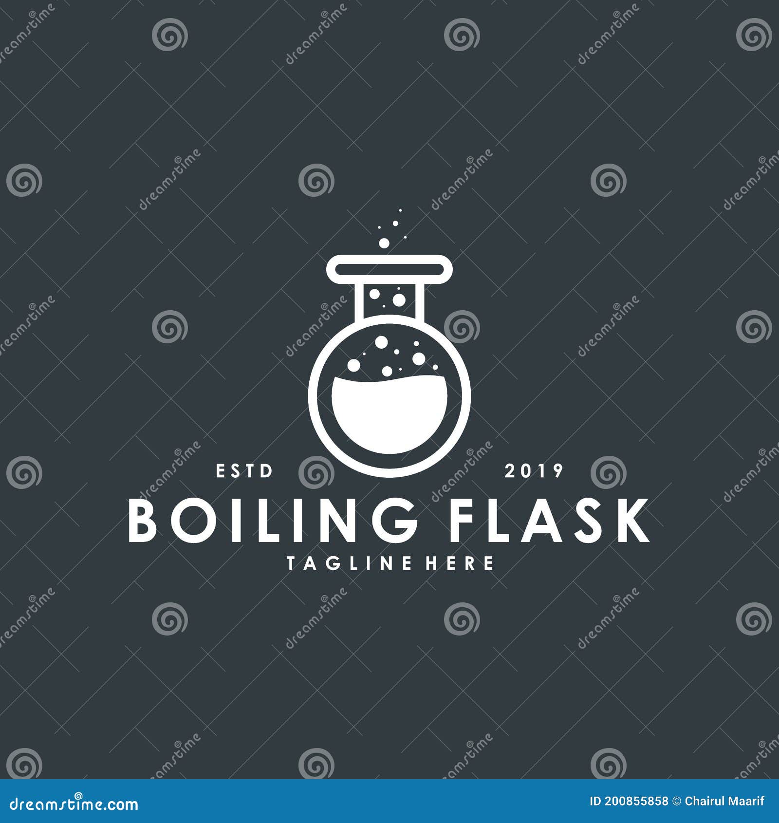 Minimalist Boiling Flask Logo Design Stock Vector - Illustration of ...