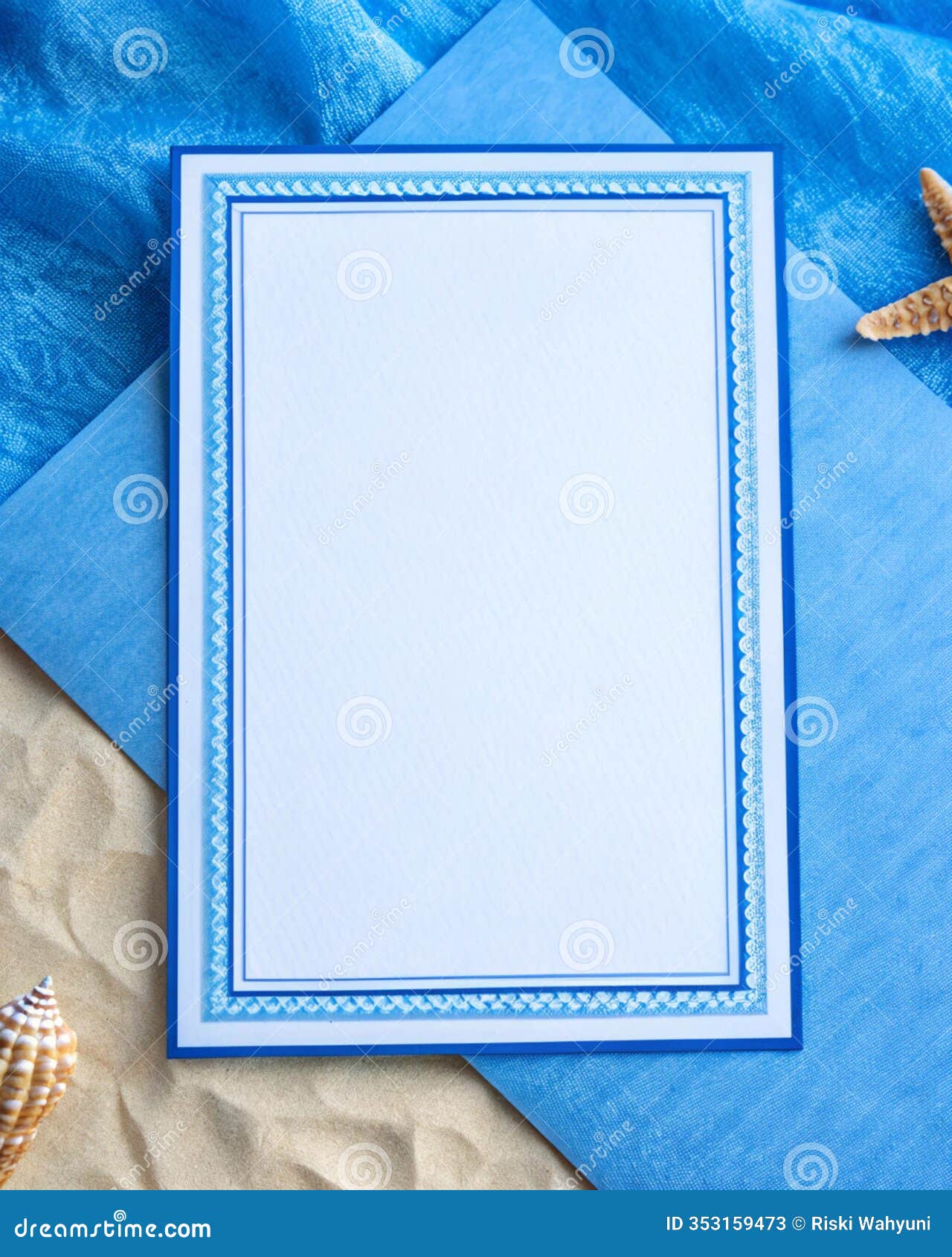 Minimalist Border Design with Paper Texture and Azure Sky Palette Stock ...