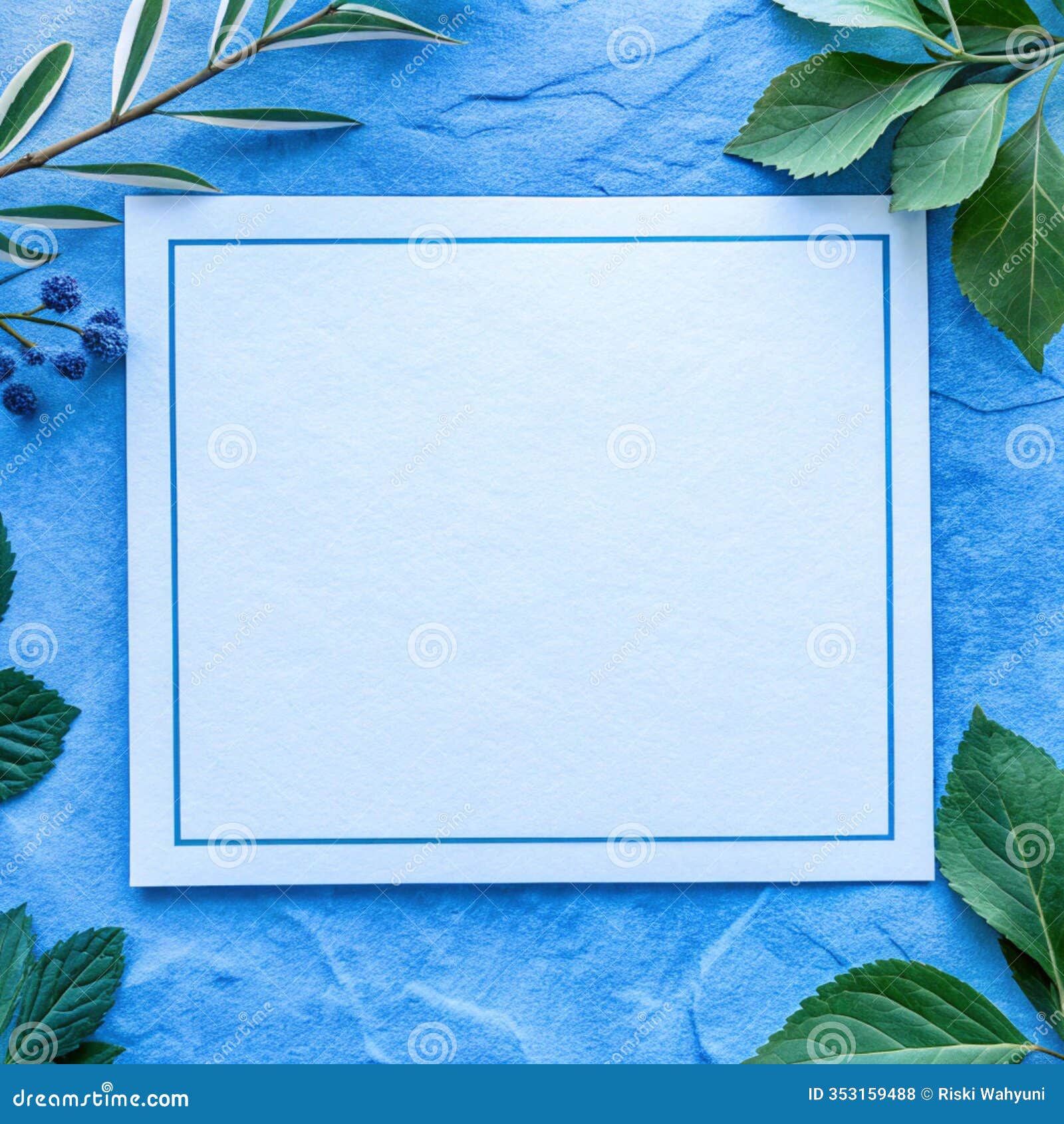Minimalist Border Design with Paper Texture and Azure Sky Palette Stock ...