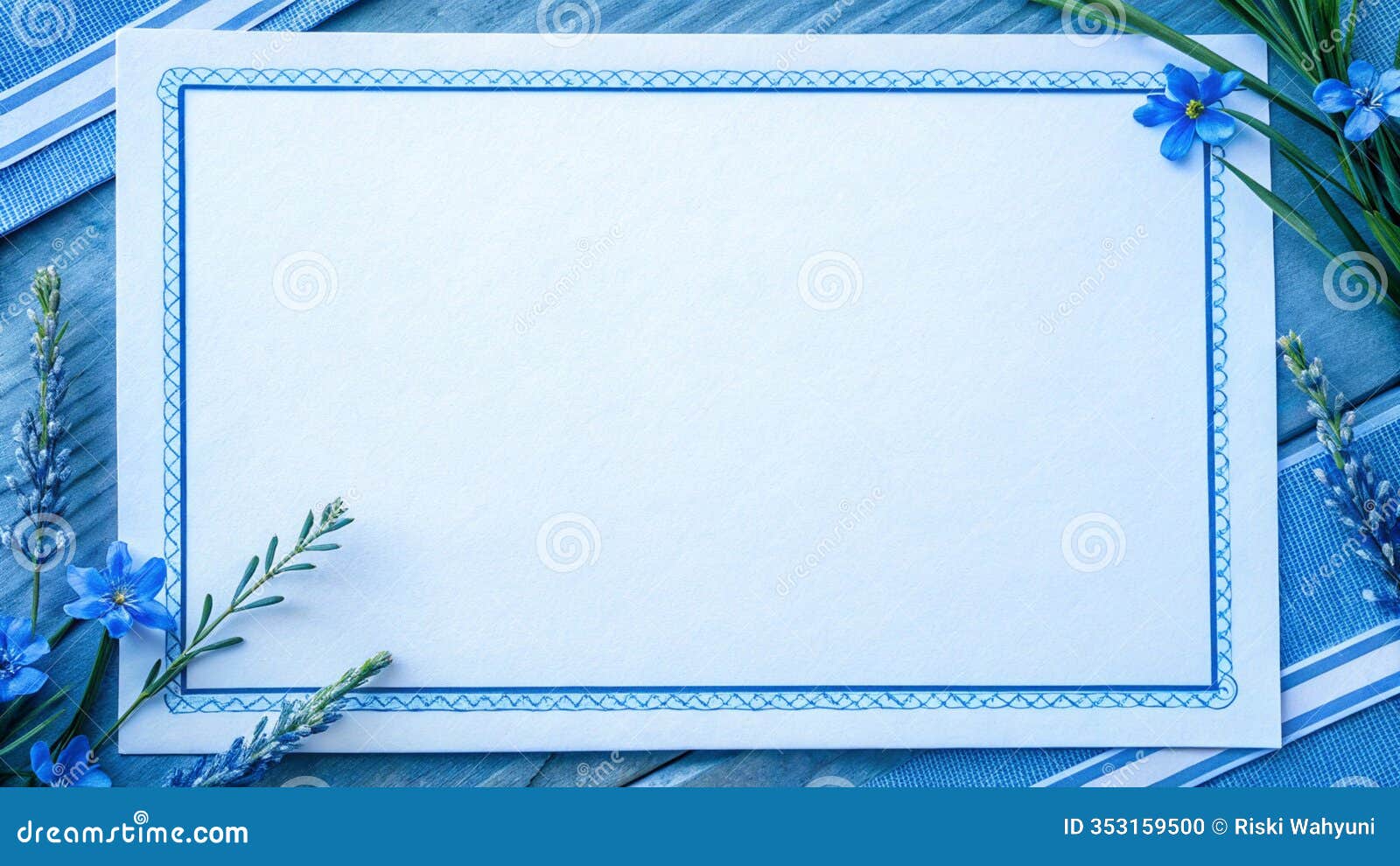 Minimalist Border Design with Paper Texture and Azure Sky Palette Stock ...